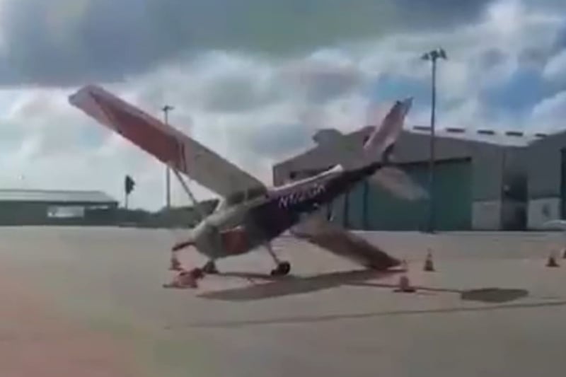 Amerijet 767 Jet Blast Blows Cessna 172 Onto Its Side In Aruba